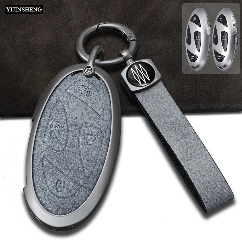 5-7-Buttons-Metal-Leathe-Car-Key-Case-Cover-Fob-Skin-Holder-Shell-For ...