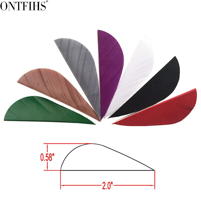 100-PCS-ONTFIHS-2-Inch-Parabolic-Archery-Fletching-Arrow-Feathers-Right ...