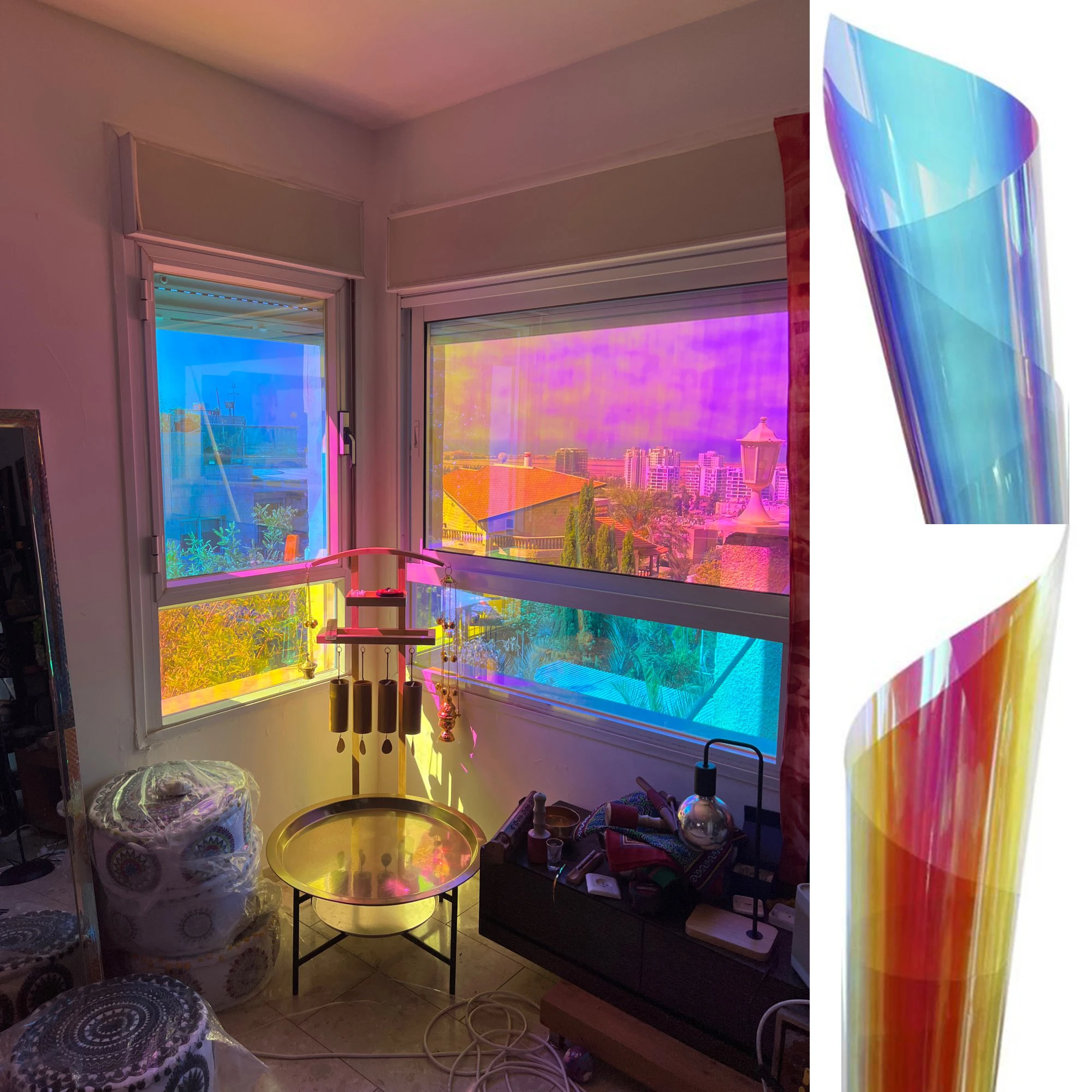 Mul-size-Colorful-PET-Rainbow-Window-Film-Chameleon-Window-Tint-Film ...