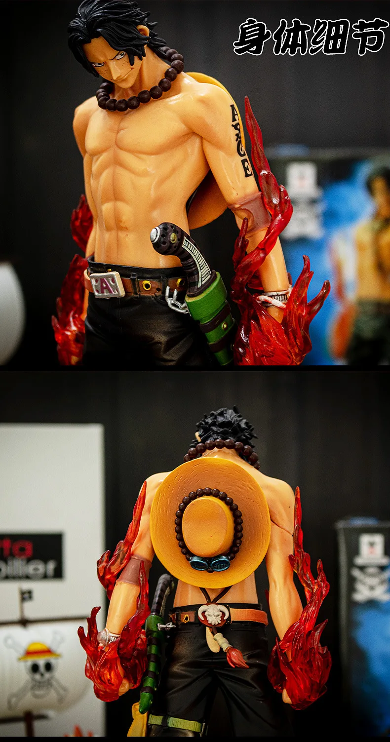 26cm One Piece Group Fire Fist Portgas D Ace Figure Action Standing ...