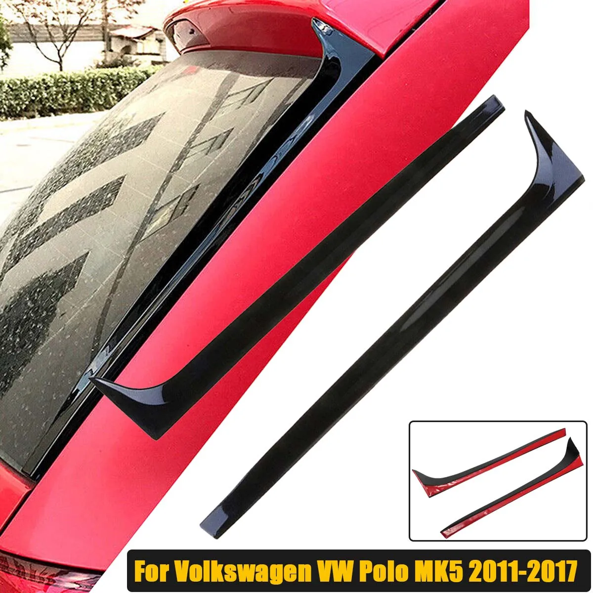 2pcs For Volkswagen Vw Polo Mk5 2011-2017 Rear Window Deflector Wing ...