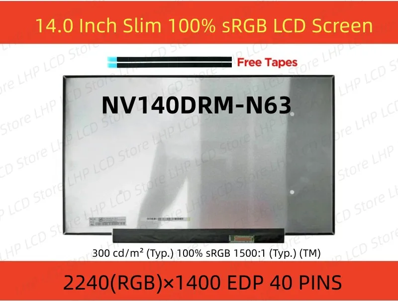 14-0-IPS-NV140DRM-N63-V8-0-NV140DRM-N63-Laptop-LCD-Screen-2240-1400-eDP ...