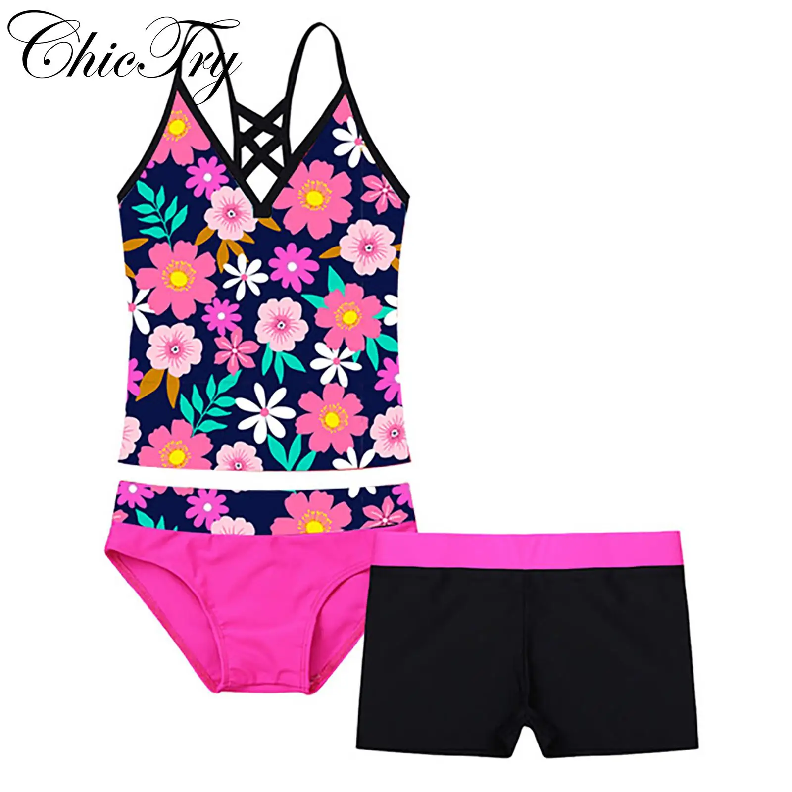 Kids-Children-Girls-Swimsuit-Swimwear-Outfits-Tankini-Floral-Printed ...