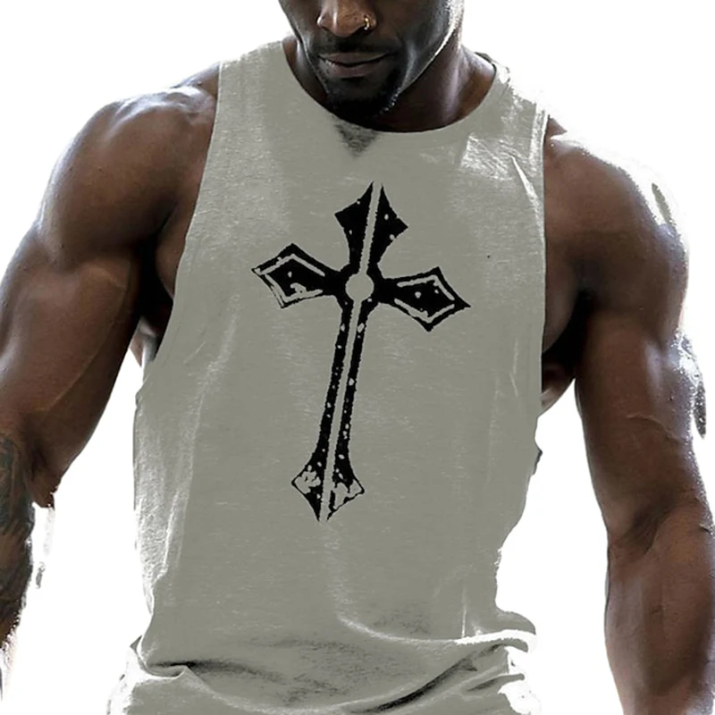 Easter-Cross-Tank-Top-Mens-Graphic-Vest-3D-Shirt-for-Gym-Summer-Symbol ...