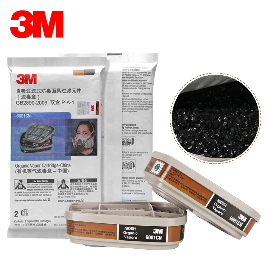 8 pair 3M 6001cn Organic Vapor Respirator Filter Cartridge For 3M 7502 ...