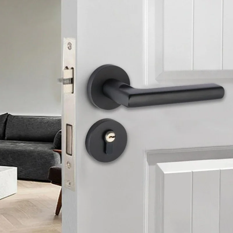 1-set-of-aluminum-alloy-black-split-type-indoor-door-locks-bedroom-and ...