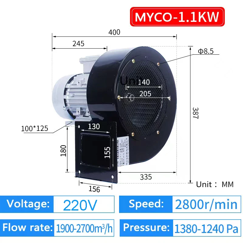 2Sets-220V-750W-1100W-1500W-Cooling-Fan-Blower-Centrifugal-Fan-Suction ...