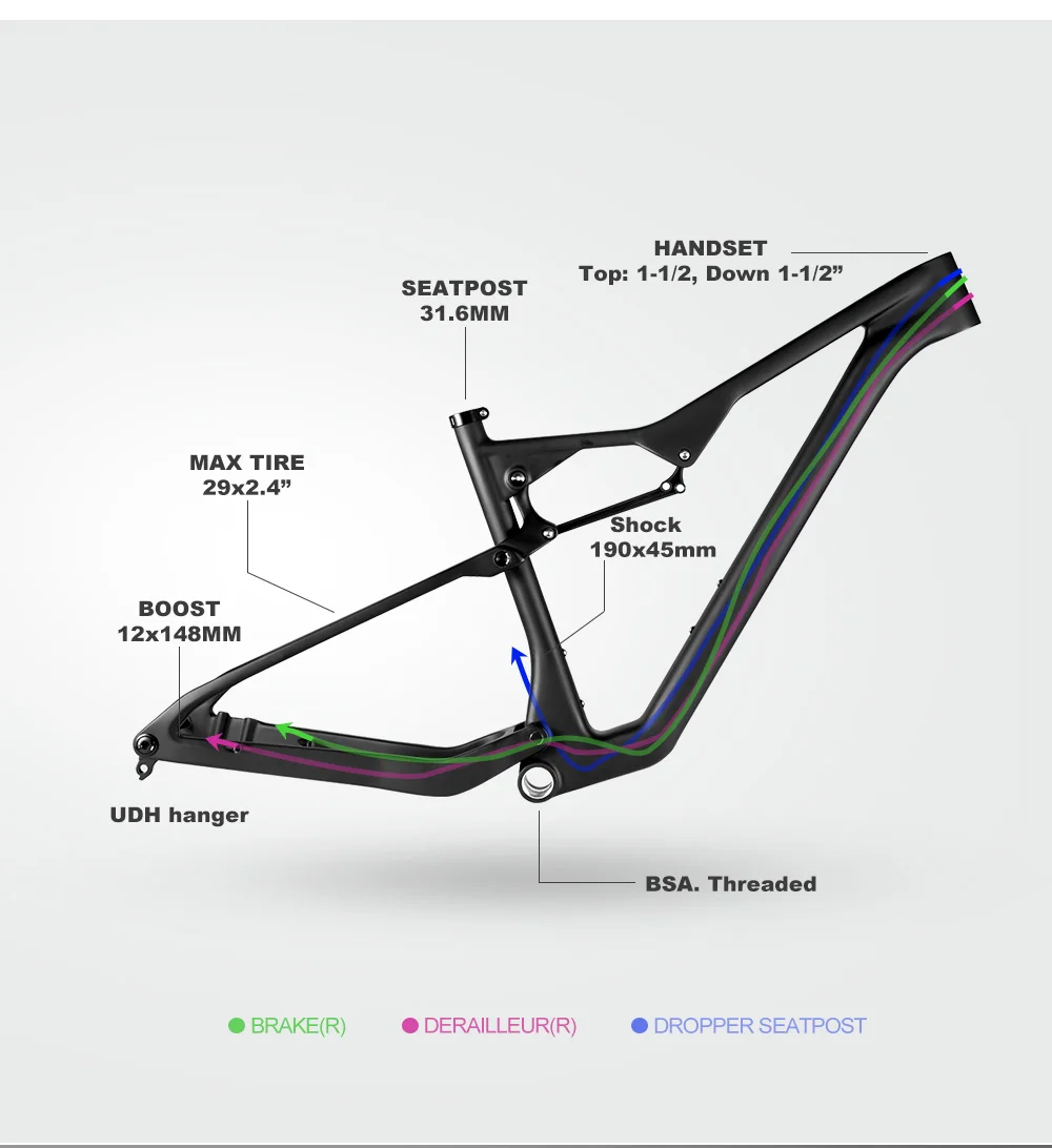 Full Carbon Road Frame Mountain Bike Gravel Cyclocross Frames and Bike ...