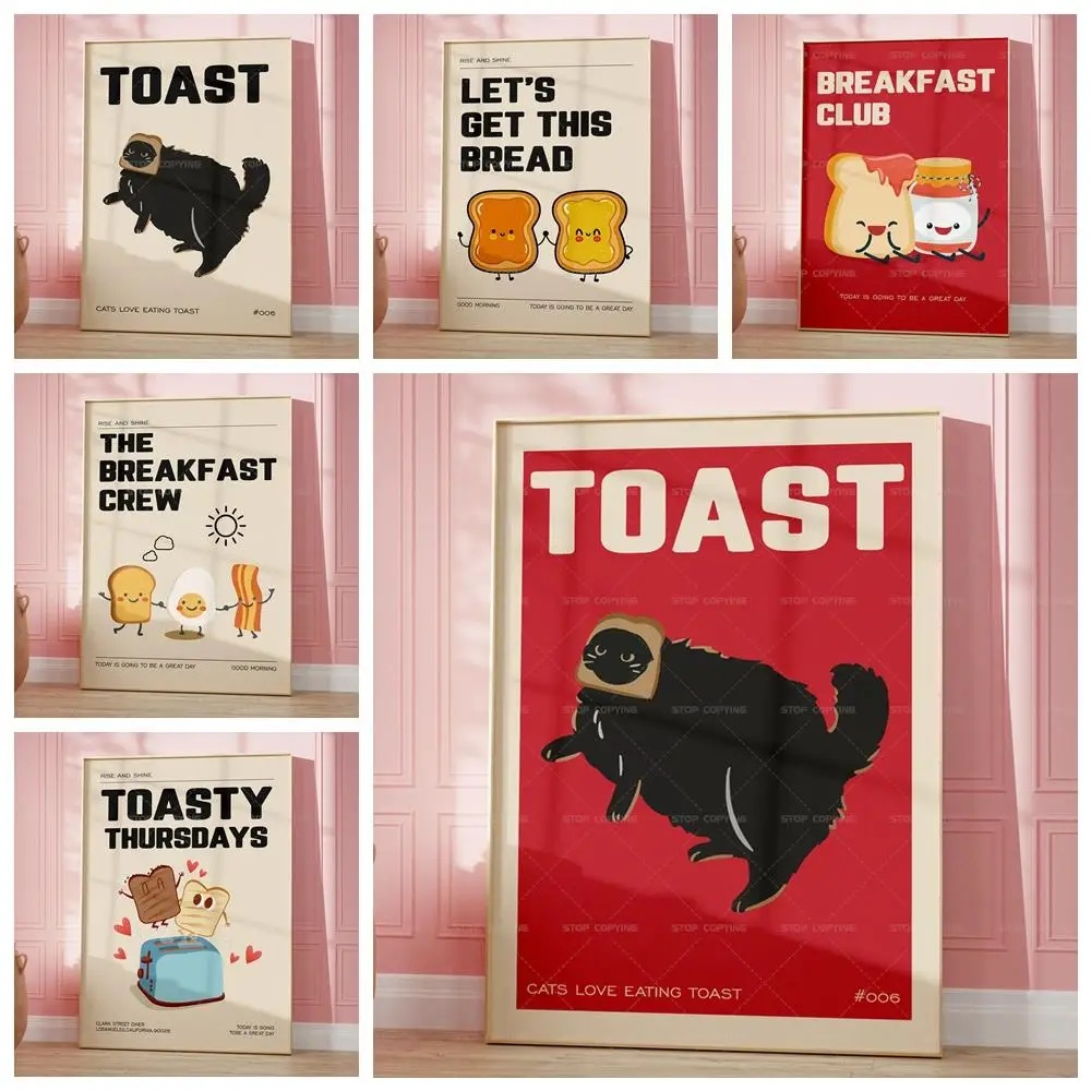 Black-Cat-Breakfast-Toast-Lover-Gift-Cat-Doing-Things-Bread-Quotes-Wall ...
