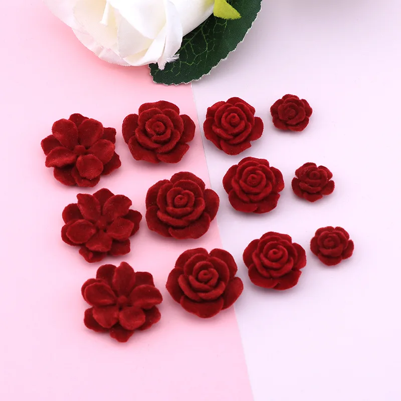 10pcs-Vintage-Rose-Resin-3D-Flower-Bouquet-Flatbacks-Crafts ...