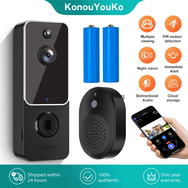 Smart-Home-Wireless-Video-Doorbell-Intercom-Full-HD-Wifi-AI-Smart-Human ...