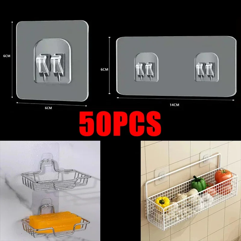 Waterproof Strong Adhesive Hooks Shelf Stickers for Bathroom Kitchen ...