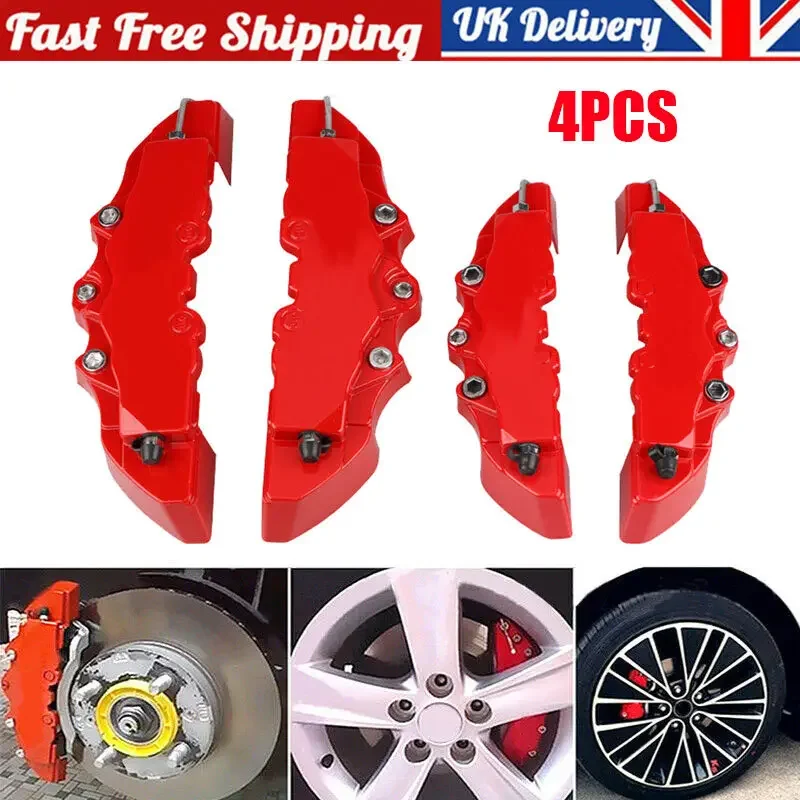 4-Pcs-Universal-Car-Disc-Brake-Caliper-Covers-Red-3D-Style-Front-Rear ...