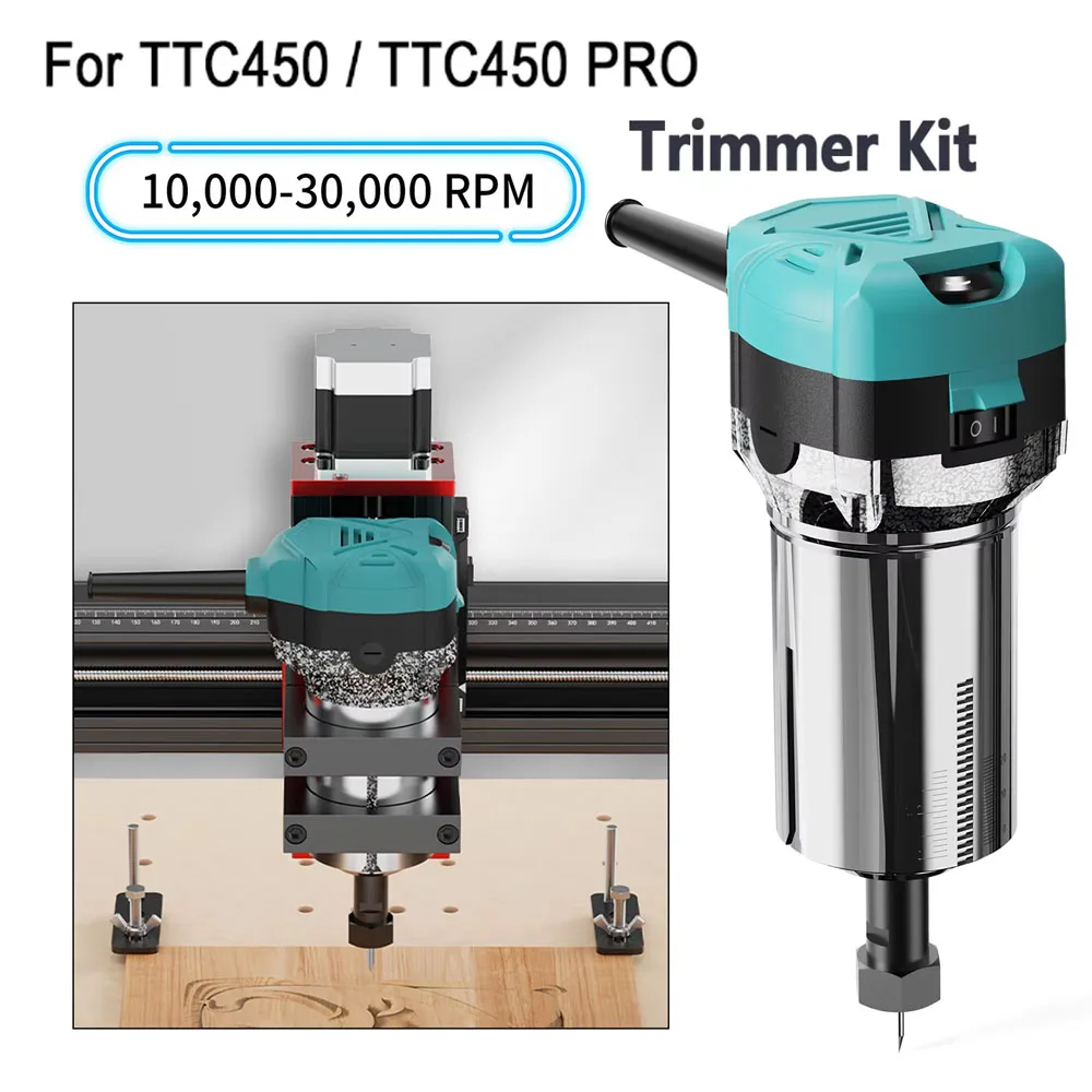 800W Wood Trimmer Router Spindle For TTC450 Engraver CNC Wood Router ...