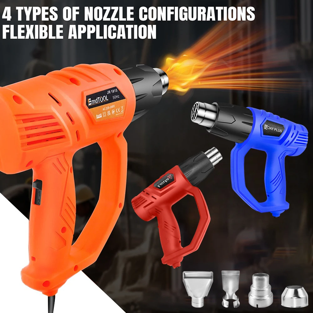 2000W Heat Gun Various Temperature Control 140℉ to 1112℉ Heavy Duty ...