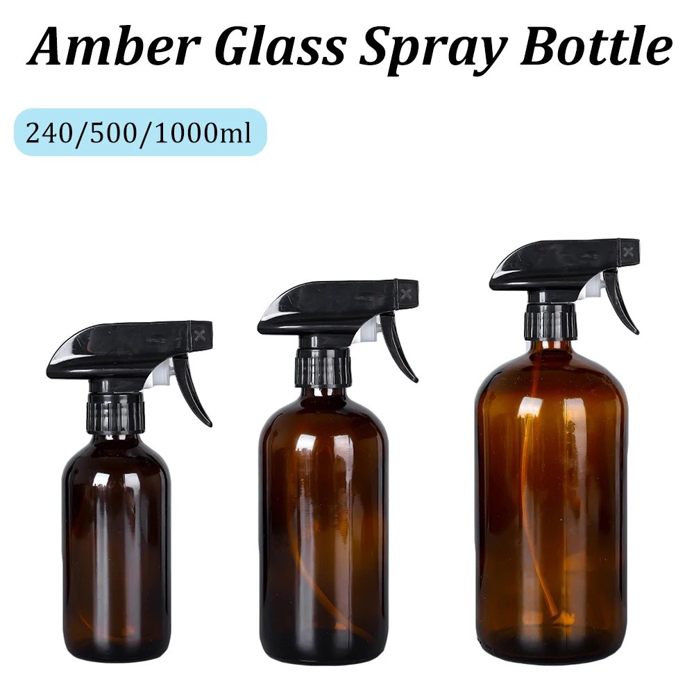 240/500/1000ml Empty Amber Glass Spray Bottles with Adjustable Mist ...
