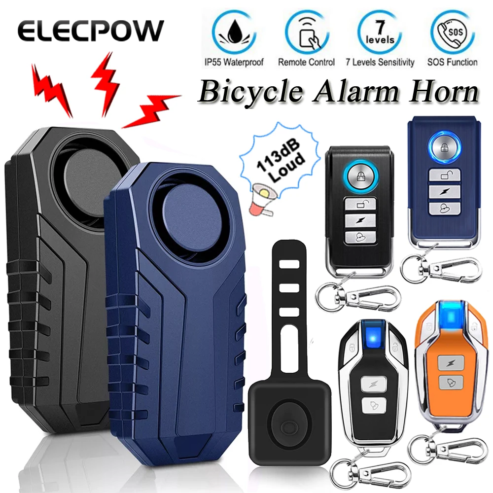 Set Wireless Bike Alarm With Remote, Anti-Theft Bicycle Motorcycle ...