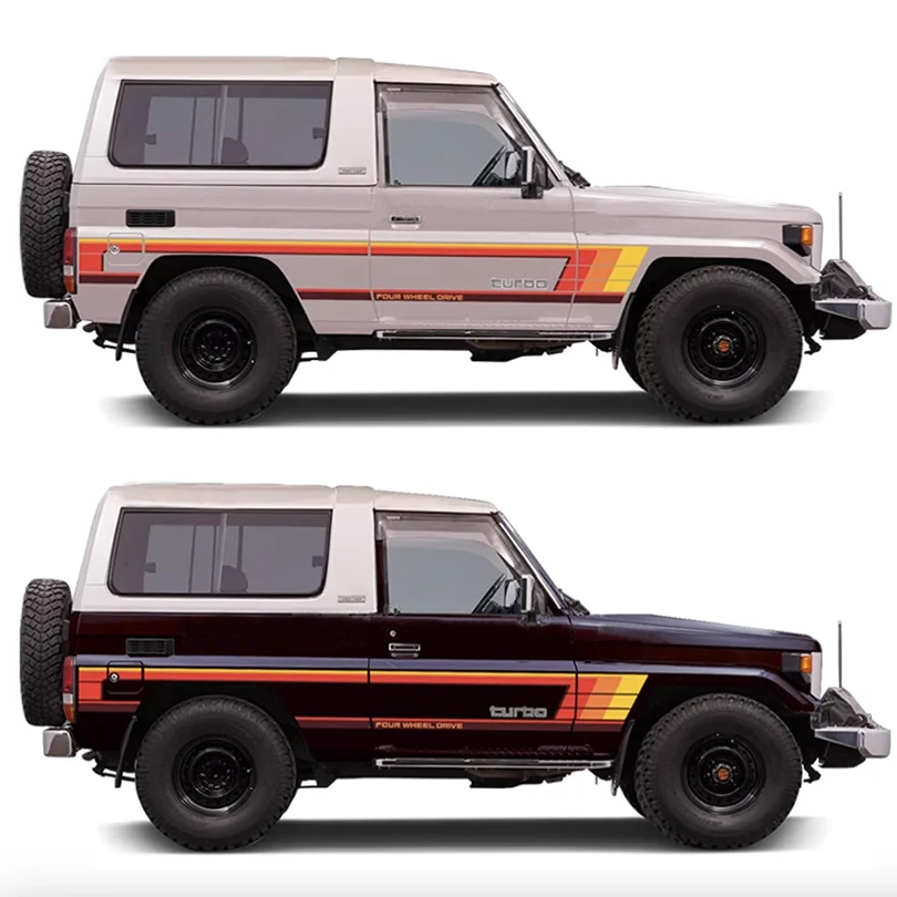 Outdoor Four Wheel Drive Waistline Stripes Retro Sunset Decal Vinyl ...