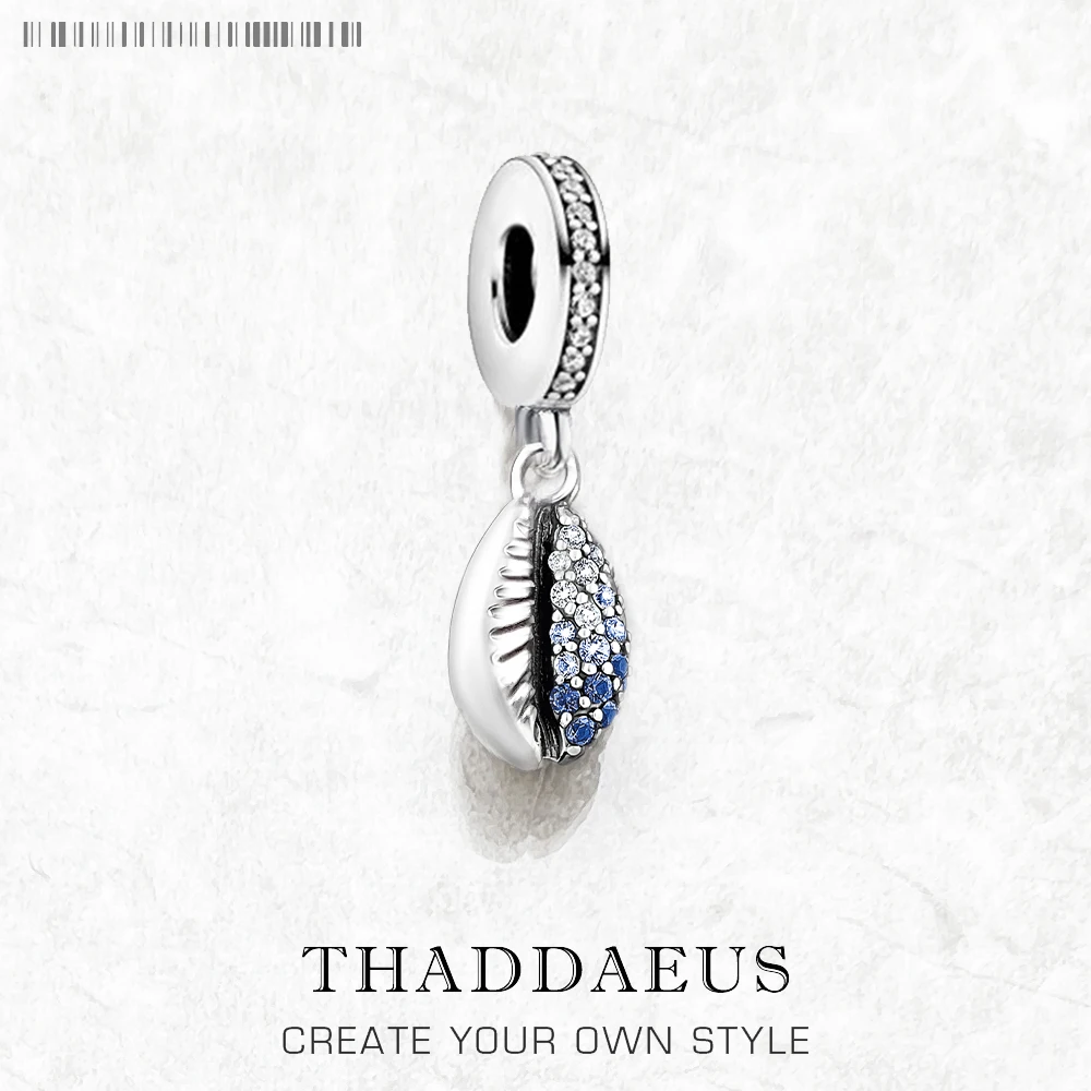 Real 925 Sterling Silver Fashion Jewelry Blue Stone Shell Pendant ...
