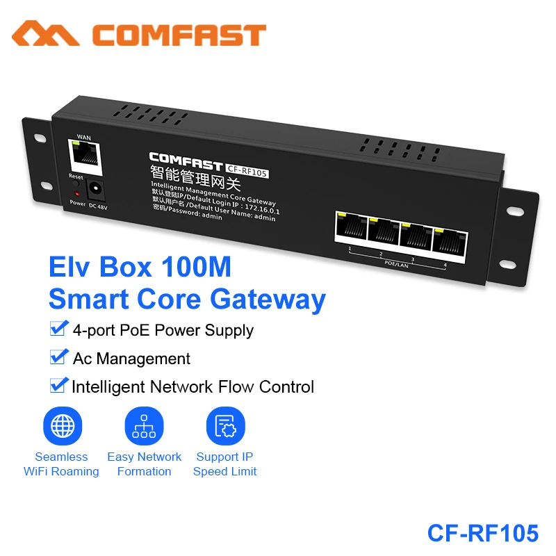 Comfast PoE & AC Management With 10/100Mbps Smart Gateway 4 LAN/WAN ...