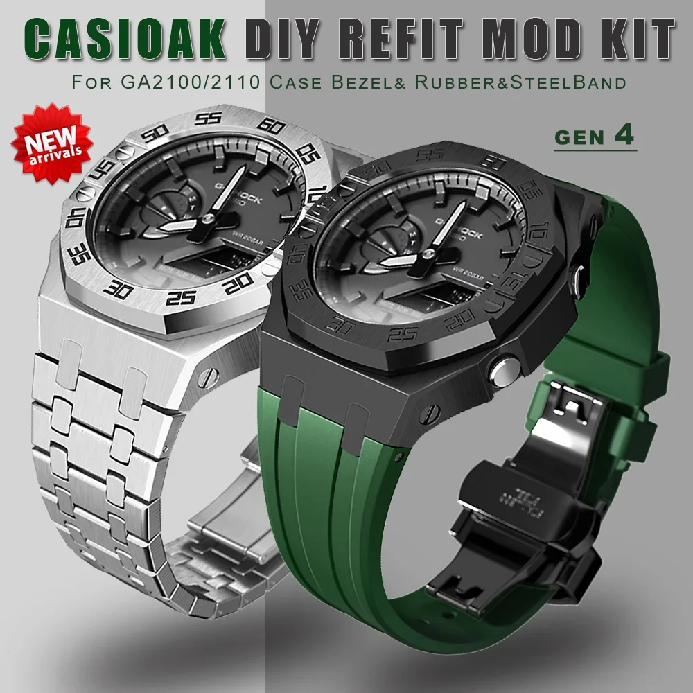 GEN4-Mod-Kit-para-CasiOak-GA2100-correa-de-goma-con-bisel-de-Metal-para ...
