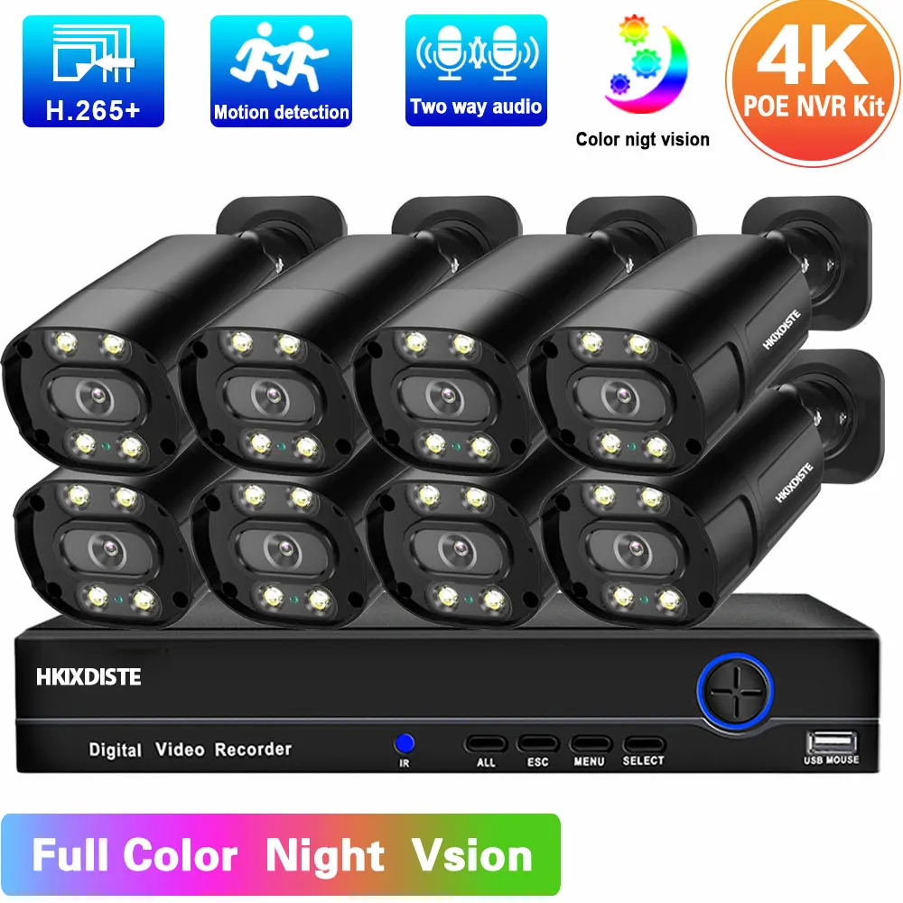 10CH-4K-POE-NVR-Video-Surveillance-System-Color-Night-Vision-CCTV ...