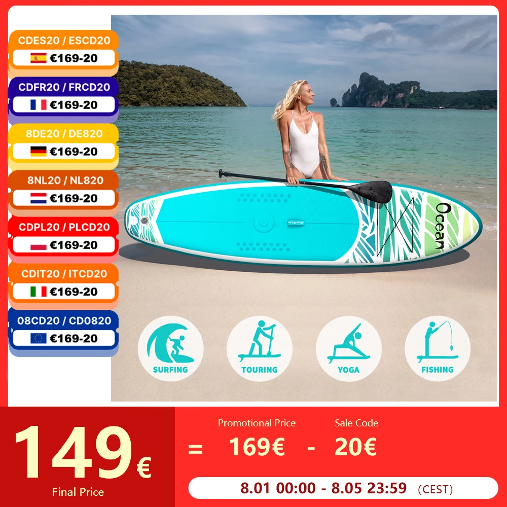 FunWater-Inflatable-Stand-Up-Paddle-Board-335-83-15-SUP-Board-Non-Slip ...