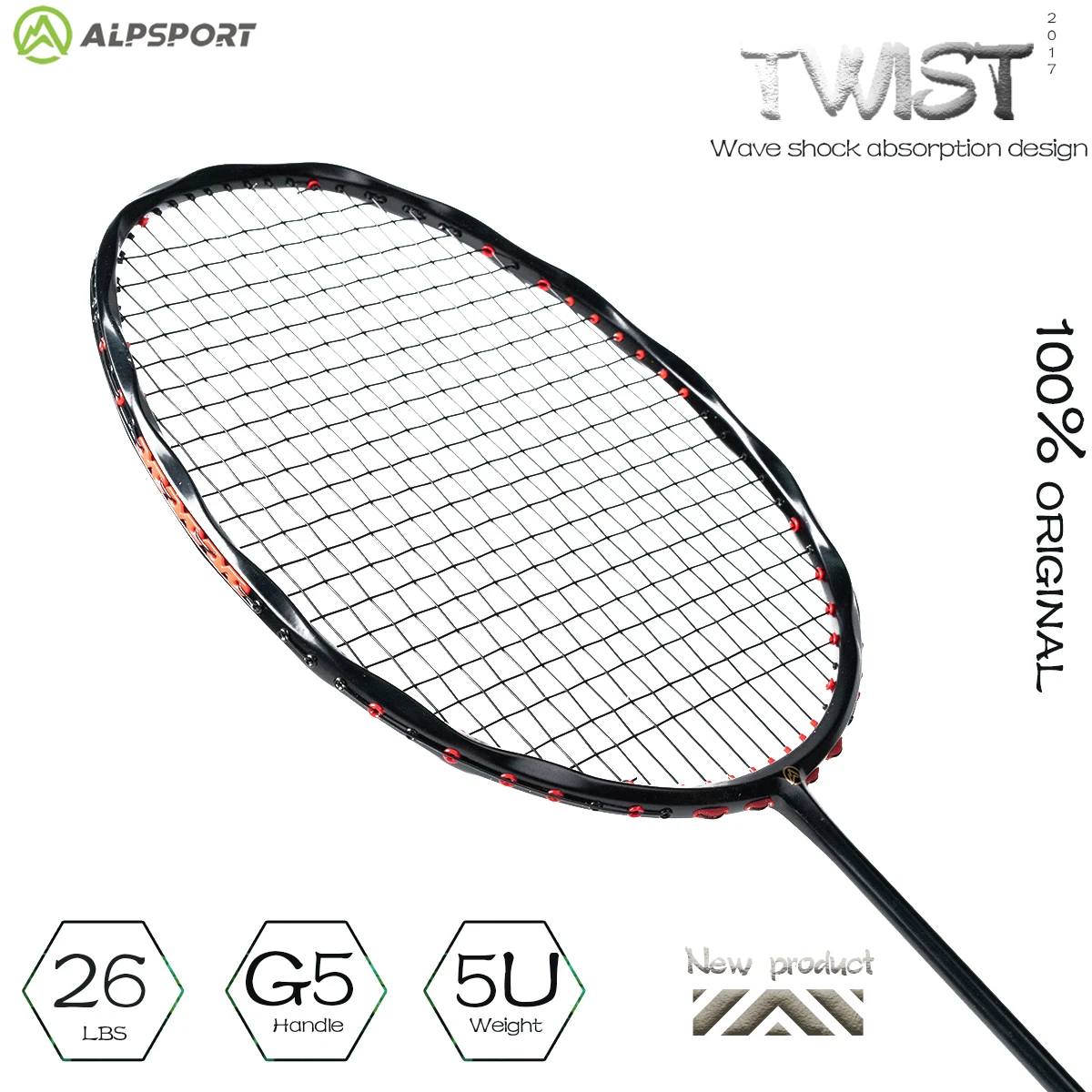 Alpsport-V5-2-pcs-lot-Badminton-Racket-Maximum-38-lbs-5U-75g-New-Wave ...