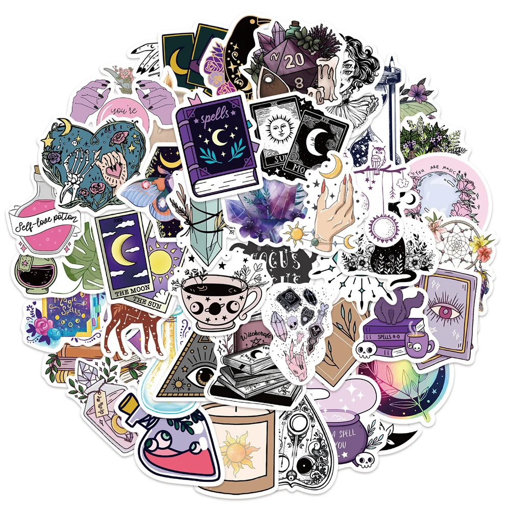 50pcs-Retro-Witch-Magic-Crystal-Stickers-For-Laptop-Stationery-Ipad ...