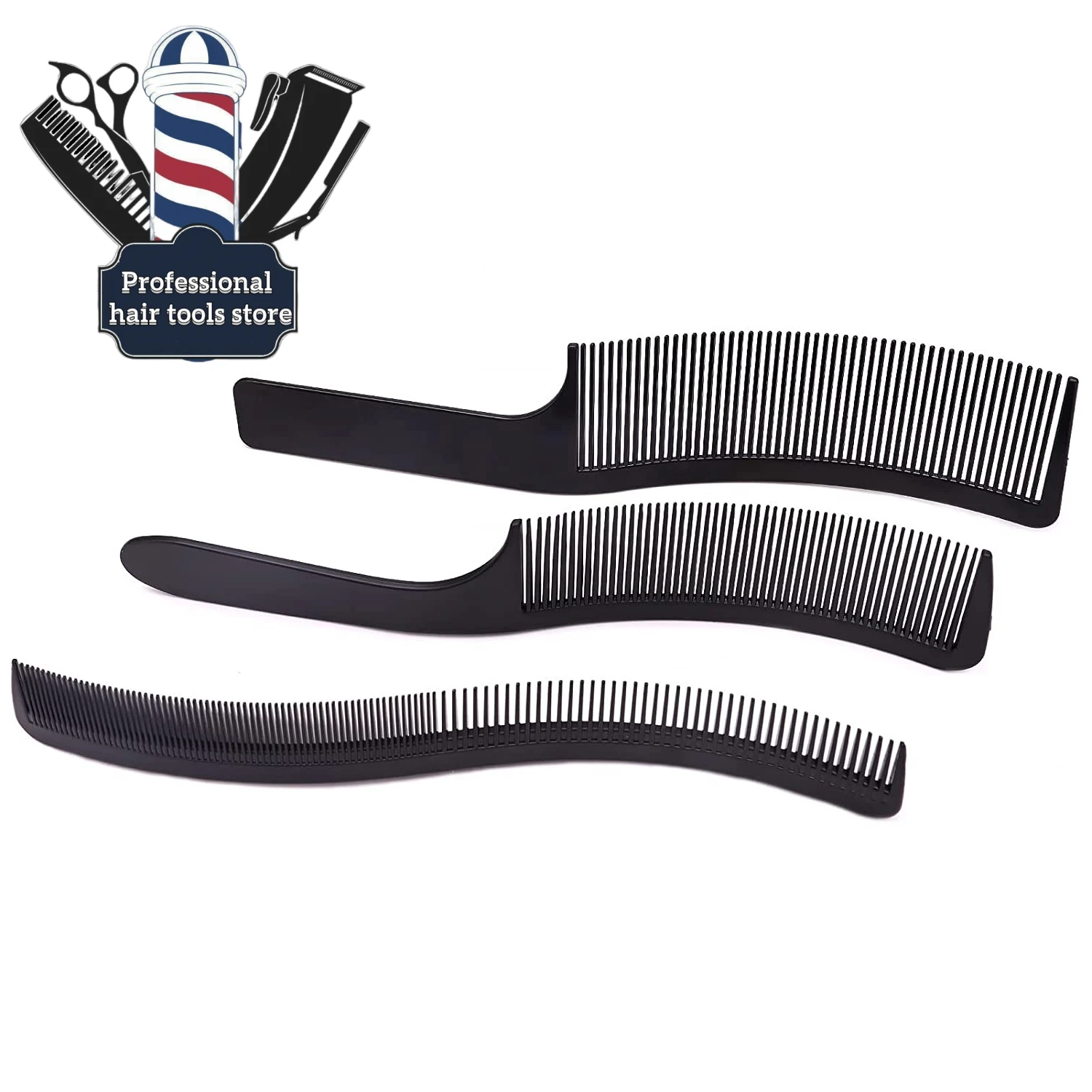 Professional-Haircutting-Comb-Curved-Barber-Clipper-Comb-Hairdressing ...