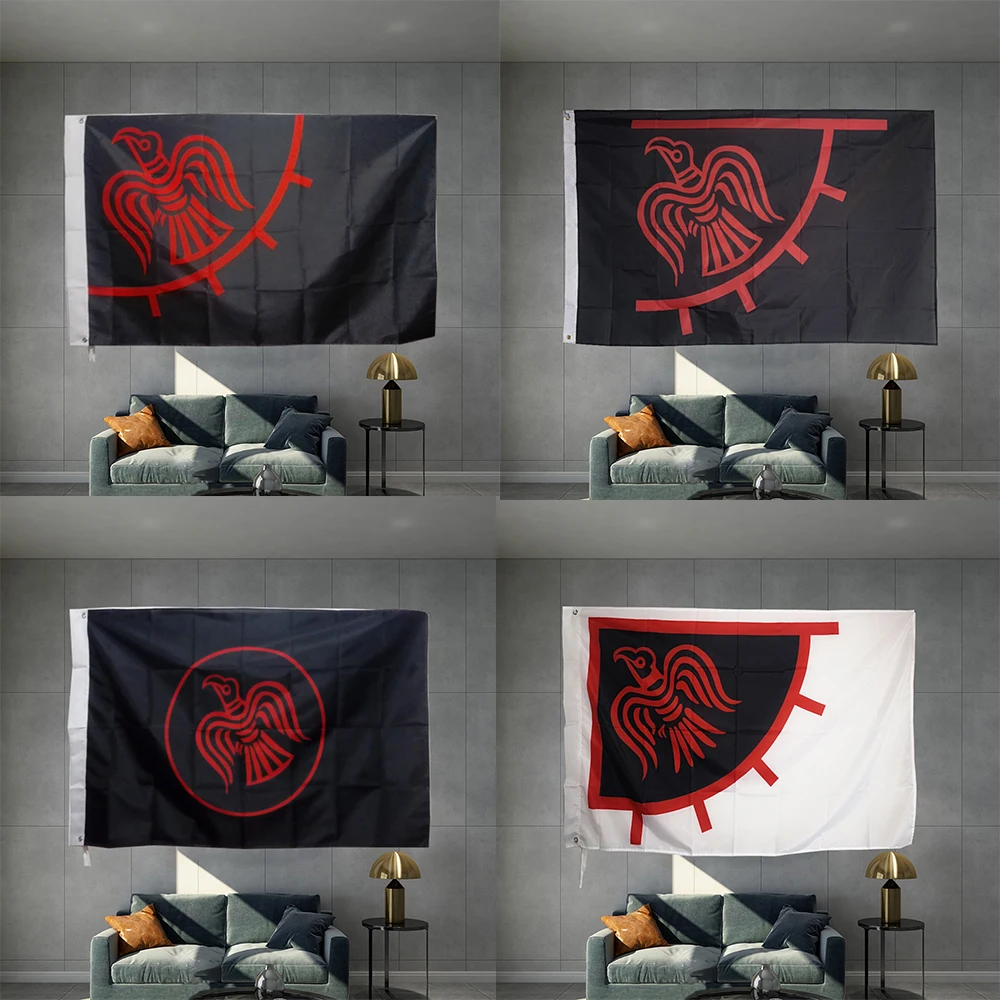 Raven Viking Flag Graphic Custom Printed Flag Polyester Shaft Cover ...