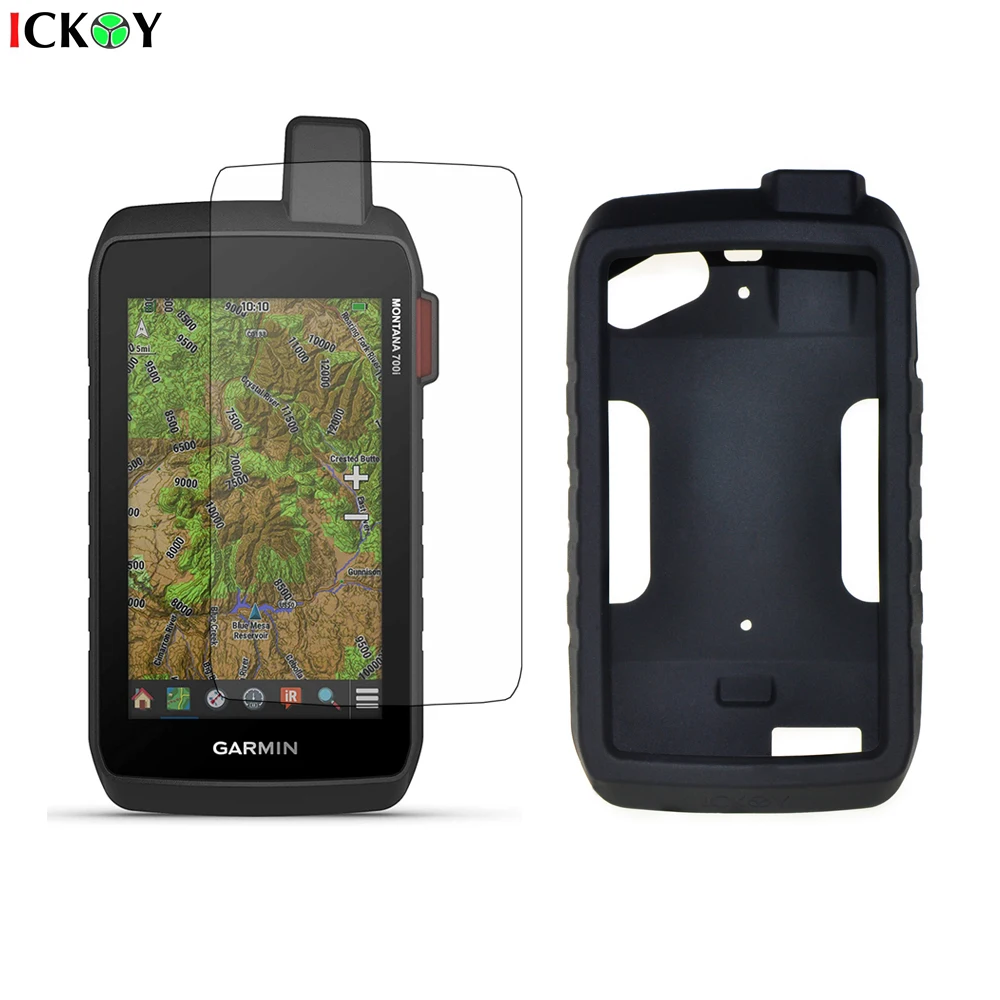 Silicone Protect Protective Case Skin + Screen Portector Shield Film for Hiking Handheld GPS ...