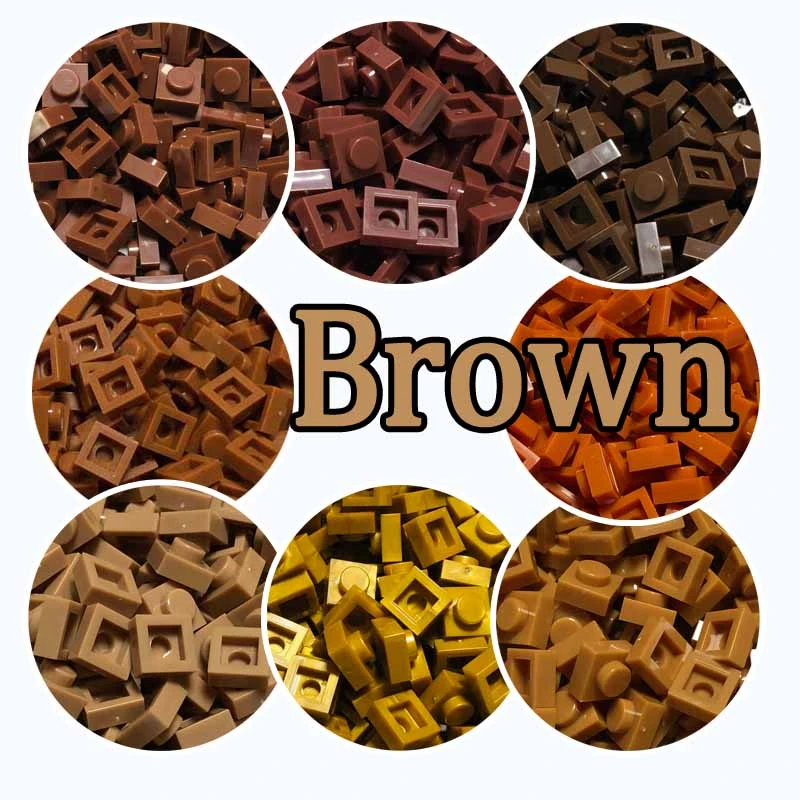 300PCS Brown Color Plate 1x1 3024 Building Block Part Brick for Kids ...
