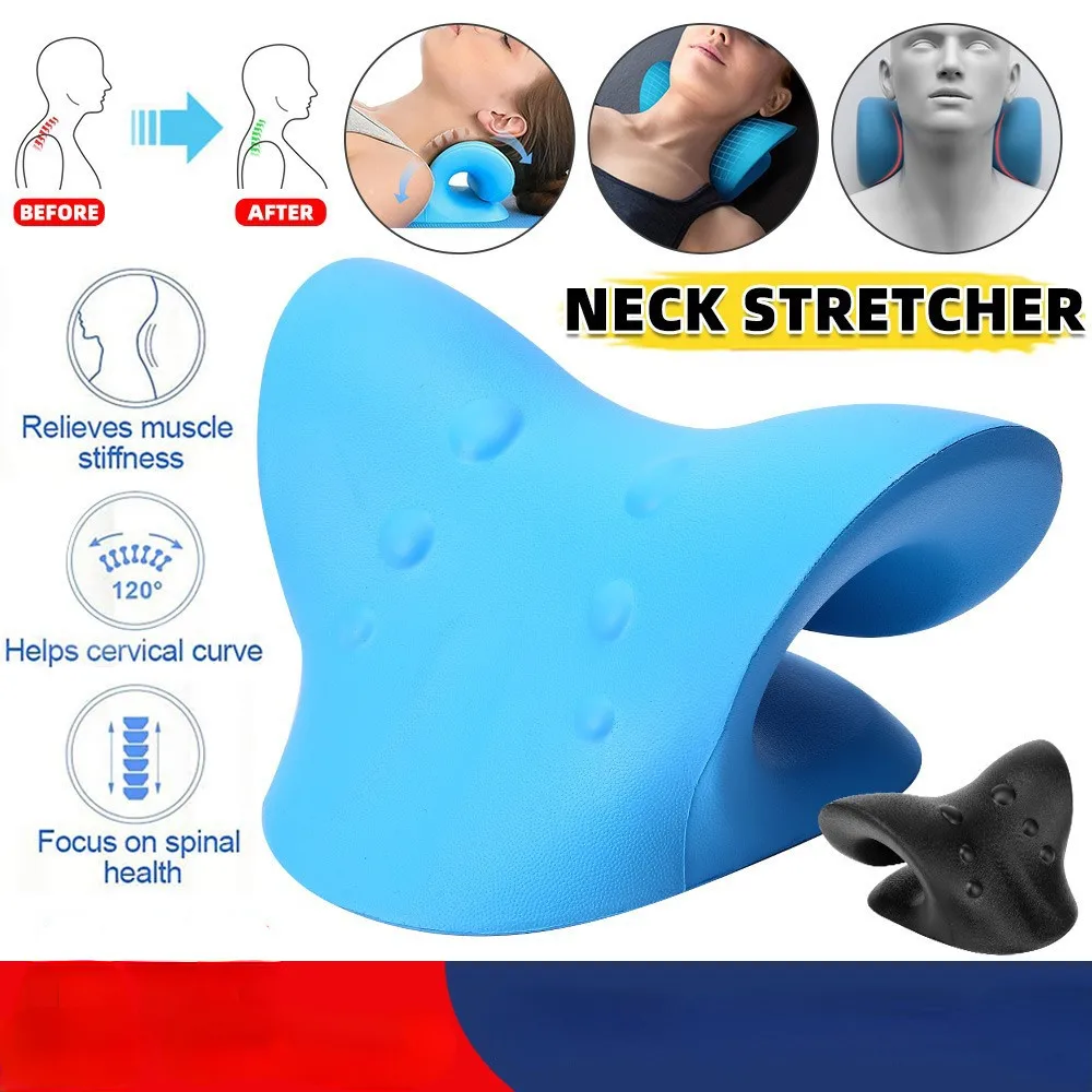 Neck Shoulder Relaxer Stretcher Massage Pillow Cervical Chiropractic ...