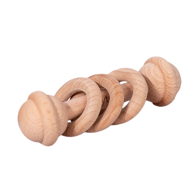 Infant Beech Solid Wood Stroller Toy Early Childhood Education Trolley ...