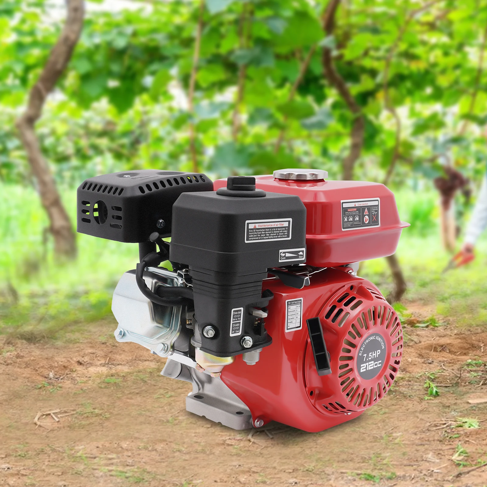 7.5HP Gas Powered 4 Stroke Petrol Engine Portable Generator 4000W Motor ...