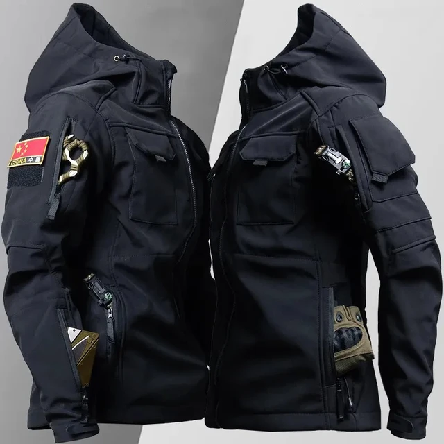 Soft Shell Tactical Jacket Men Military Special Agent Windproof ...