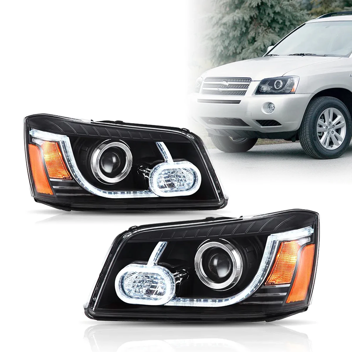 LED-Projector-Headlights-For-Toyota-Highlander-SUV-2001-2002-2003-2004 ...