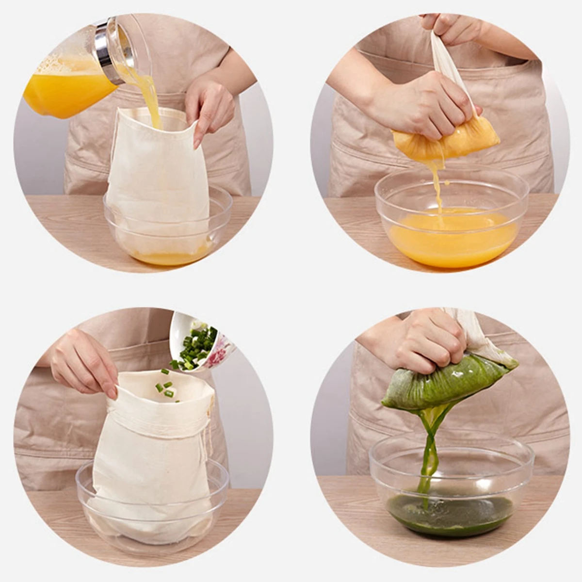 Reusable Beer Brewing Strainers Unbleached Cotton Nut Milk Bags ...