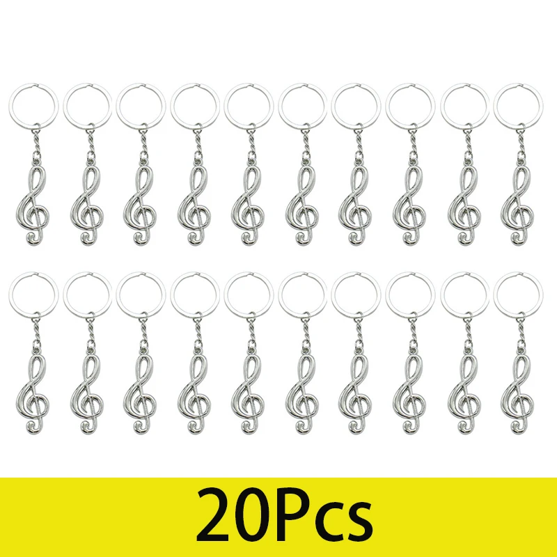 20Pcs-Music-Keychain-Music-Note-Keychain-Music-Note-Keyfob-G-Clef ...