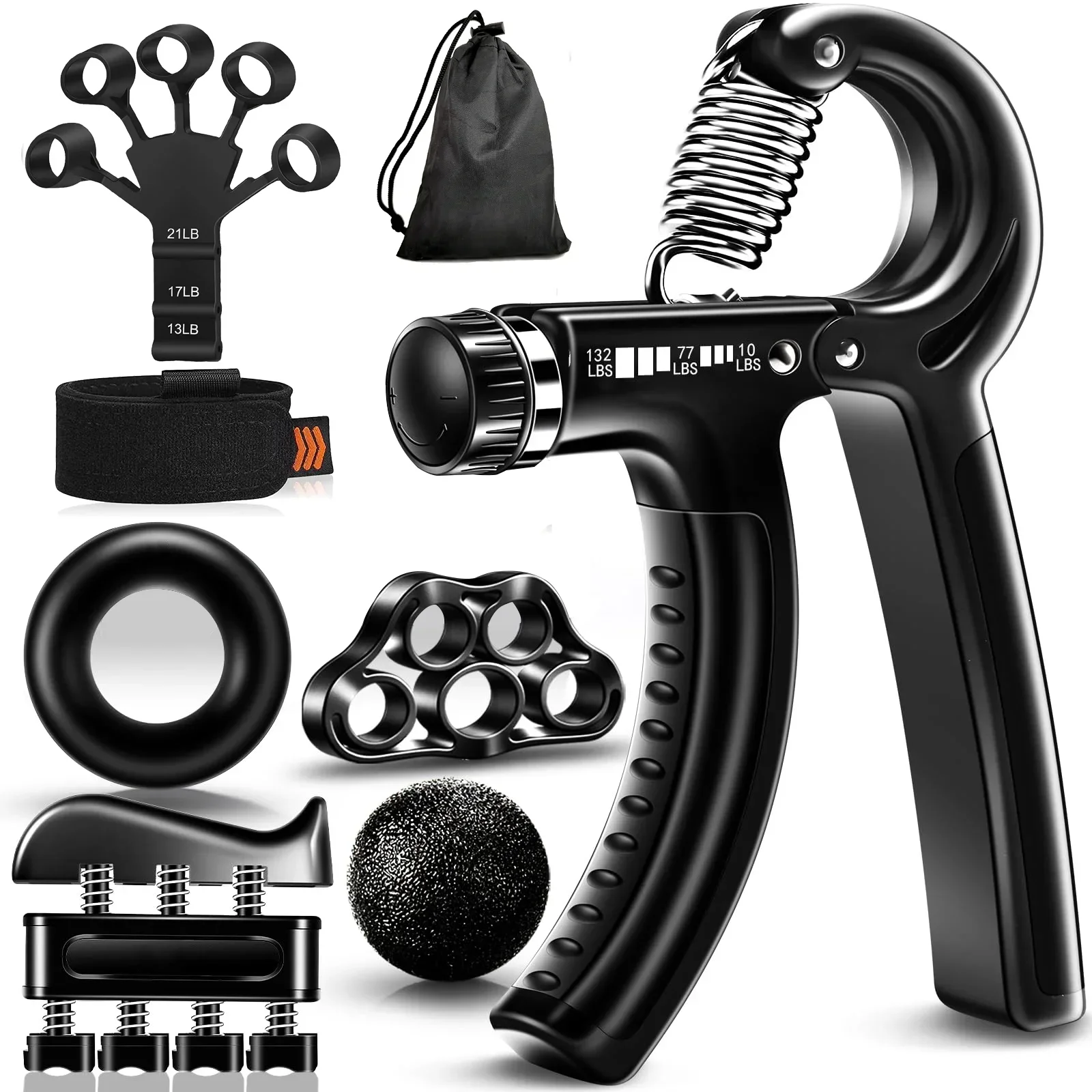 5-60Kg-Adjustable-Grip-Strength-Trainer-with-Finger-Exerciser-Hand-Grip ...