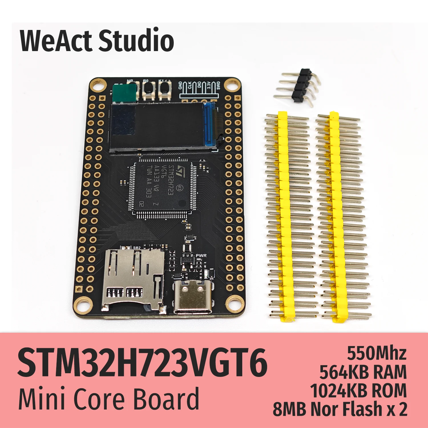WeAct STM32H723VGT6 STM32H723 STM32H7 STM32 Core Board Demo Board WeAct STM32H723VGT6 STM32H723 STM32H7 STM32 Core Board Demo Board
