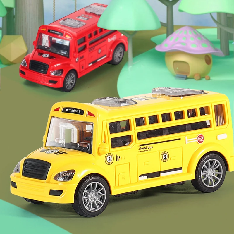 Children-s-Toys-School-Bus-Toy-Model-with-Opening-Doors-Inertia-Power ...