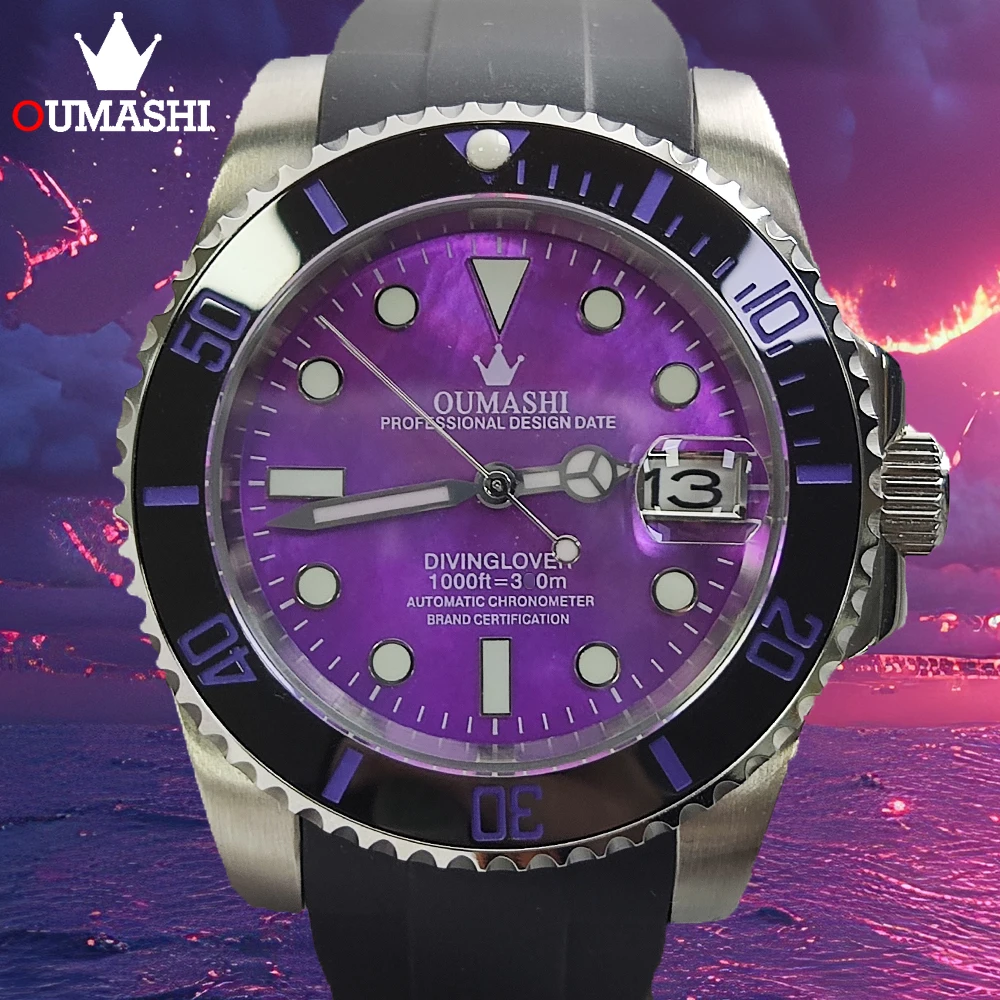 OUMASHI-40mm-Mother-of-Pearl-Dial-NH35-Automatic-Mechanical-Watch-with ...