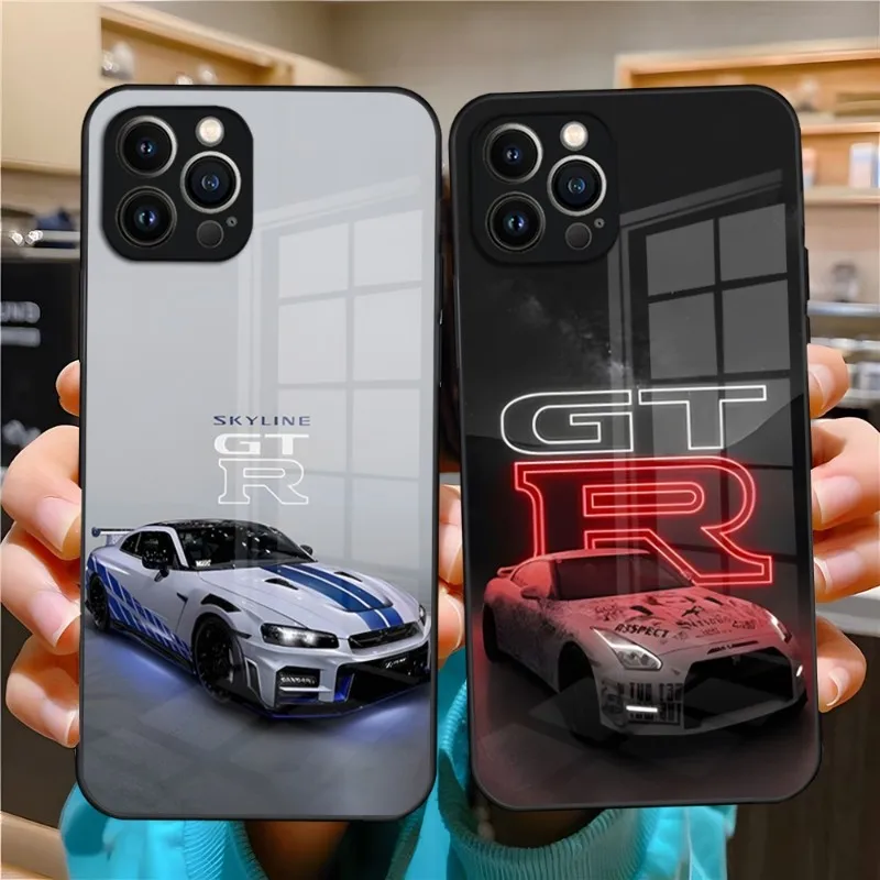 Racing-GTR-Sports-Car-Phone-Case-Luxury-Design-Glass-For-IPhone-14-Pro ...