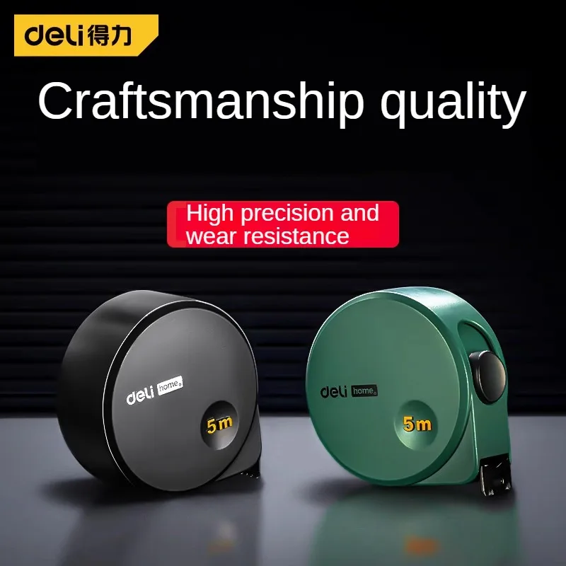 Deli-self-locking-fluorescent-steel-tape-measure-high-precision-laser ...