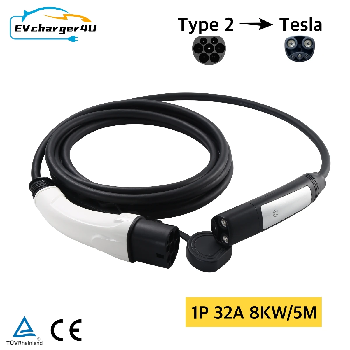 EVcharger4U-1Phase-32A-8KW-Type-2-To-Tesla-NACS-EV-Charger-Cable ...