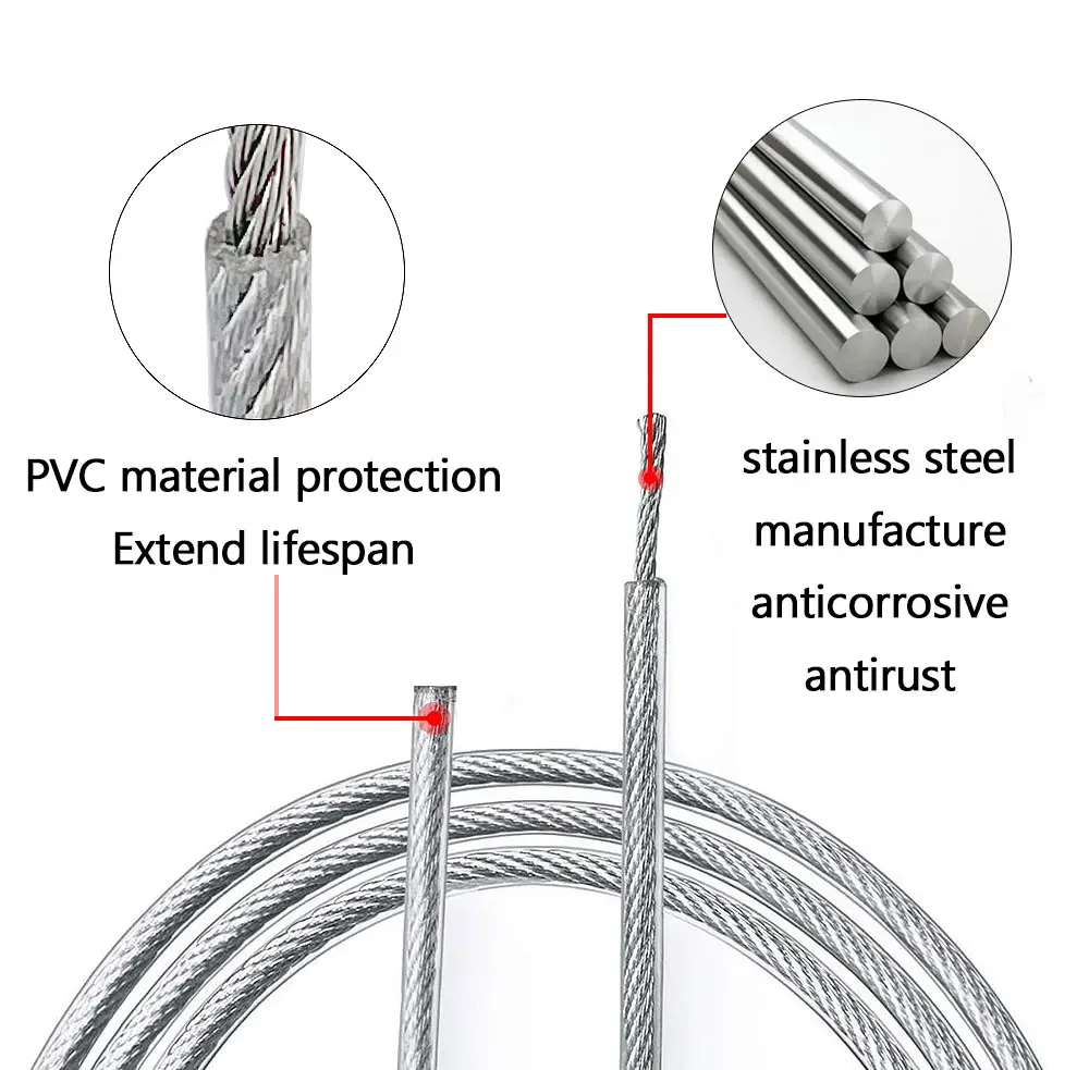 100 Meter Steel PVC Coated Flexible Wire Rope soft Cable Transparent ...