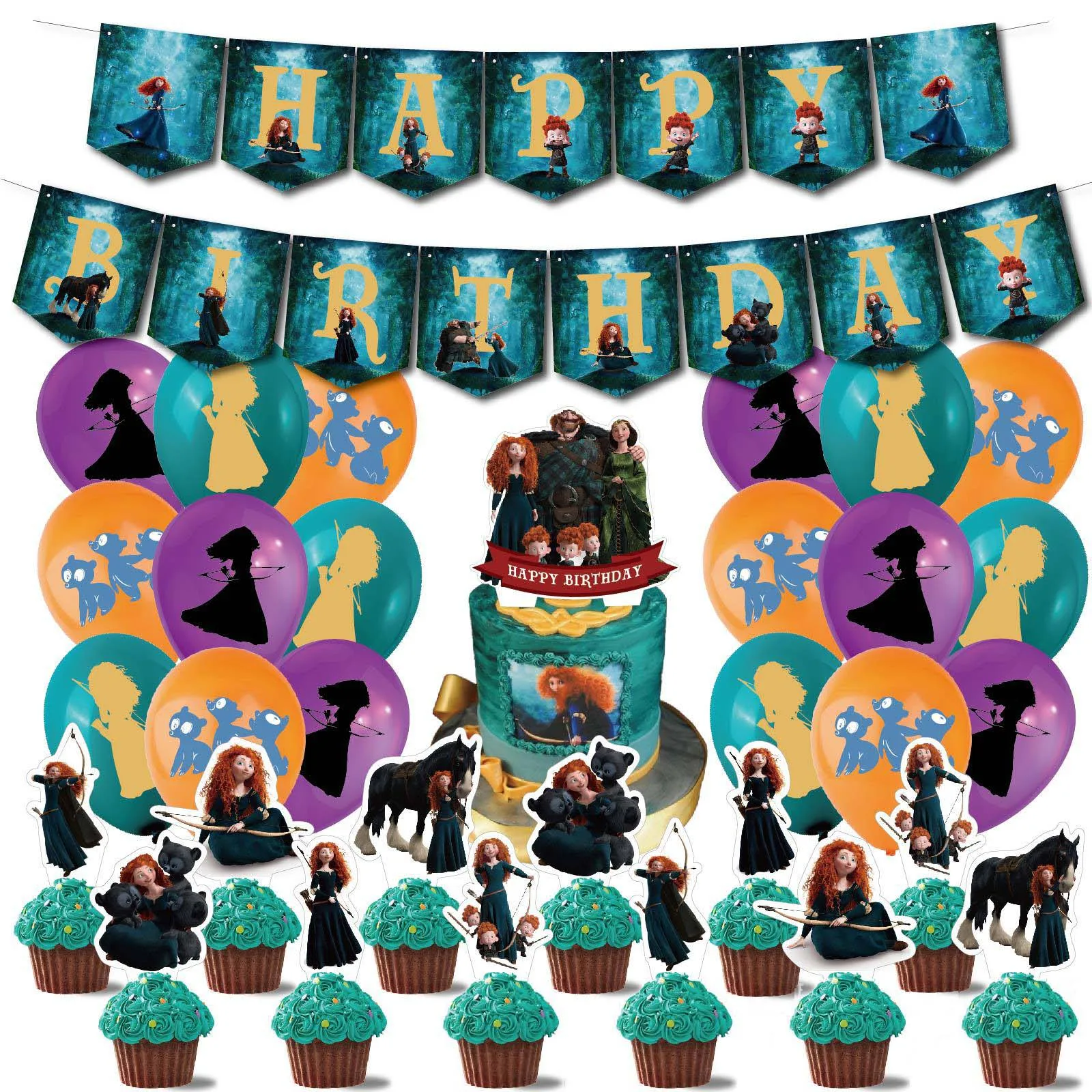 Brave-Happy-Birthday-Party-Decoration-Supply-Merida-Tapestry-Background ...