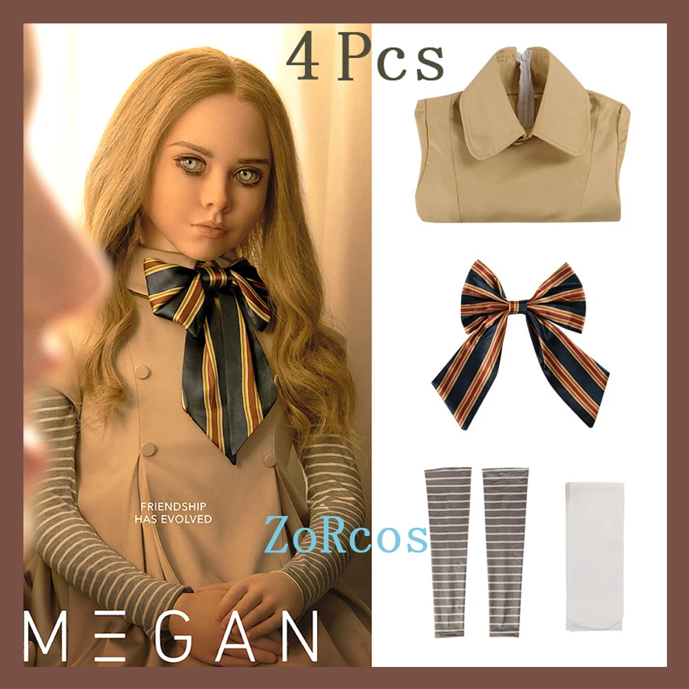 New-Movies-M3GAN-Cosplay-Costume-Megan-AI-Doll-Robots-Dress-Top-Socks ...